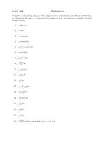 18 Problems on Calculus II - Worksheet #5 | MATH 1411 - Docsity