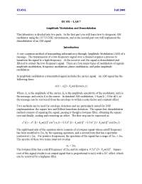 Lab Seven - Amplitude Modulation and Demodulation | EE 451 - Docsity
