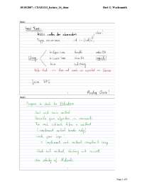 Handwritten Notes on ASCII Codes for Characters | CSAS 1111 - Docsity