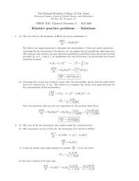Kinetics Practice Problems with Solutions - Physical Chemistry I | CHEM ...