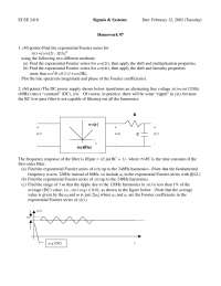 Homework #7 Problems - Signals and Systems | ECSE 2410 - Docsity