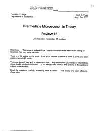 Exam 3 Review - Intermediate Microeconomic Theory | ECO 202 - Docsity