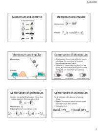 Momentum and Energy II - Lecture Slides | PHY 101 - Docsity