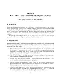 Project One - OpenGL and It's 3D Modeling | CSCI 4967 - Docsity