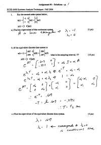 Assignments 6 with Solutions - Systems Analysis Techniques | ECSE 6400 - Docsity