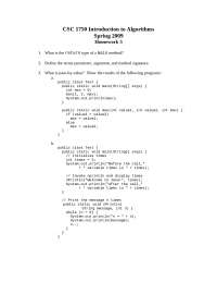 Homework #5 - Introduction to Algorithms | CSC 1750 - Docsity