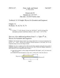 Practice Homework 9 - Heat, Light and Sound | PHYS 217 - Docsity