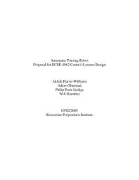 Automatic Pouring Robot - Analog IC Design | ECSE 4962 - Docsity