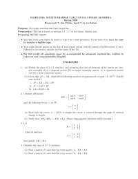 Homework 7 - Linear Algebra and Multivariable Calculus | MATH 2010 - Docsity