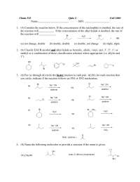 8 Solved Questions in Organic Chemistry II - Quiz 3 | CHEM 313 - Docsity
