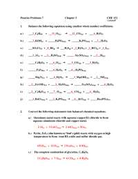 Practice Problems 7 - General College Chemistry I | CHE 151 - Docsity