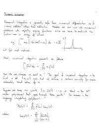 Numerical Integration - Handwritten Notes | PHY 308 - Docsity