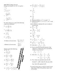 40 Questions on Beginning Algebra II with Answer key - Exam | MATH 0960 ...