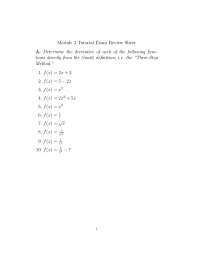 Review Sheet for Exam 2 - Applied Calculus | MATH 115 - Docsity