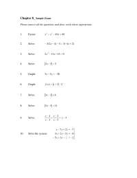 Solutions to Sample Exam for Intermediate Algebra | MATH 230 - Docsity
