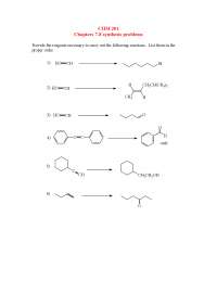 Synthesis Problems for Assignment - Organic Chemistry I | CHM 201 - Docsity