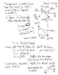 Torque on a Current Loop - Handwritten Notes | PH 113 - Docsity