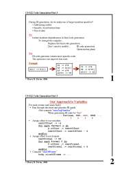 Code Generation - Activation Record Layout | CS 322 - Docsity