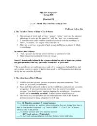 The Tenseless Theory of Time - Thesis Report | PHIL 420 - Docsity