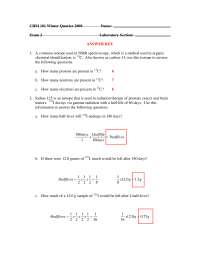 Exam with Answers Key - Introduction to Chemistry | CHM 101 - Docsity