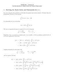 An Introduction to Taylor Series and Taylor Polynomials - Notes | MATH ...