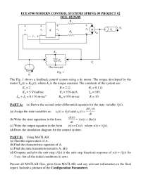 Project 2 on Modern Control System | ECE 6700 - Docsity