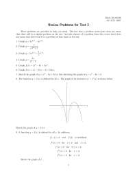 Calculus 1 - Review Problems for Test 2 | MATH 161 - Docsity