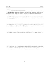 4 Unsolved Problems in Calculus III - Quiz 3 | MATH 210 - Docsity