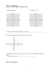 The Rectangular Coordinate System – Trigonometry - Notes | MAC 1114 ...