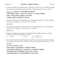 Worksheet for Colligative Properties - General College Chemistry I ...