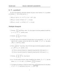 Calculus III - Exam 3 Review Questions | MATH 2433 - Docsity