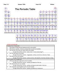 Exam III Questions with Periodic Tables - General Chemistry Science ...