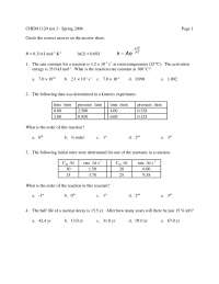Exam 3 with Answer Key for General Chemistry II | CHEM 1120 - Docsity