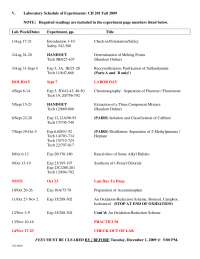 Determination of Melting Points - Handout Outline | CH 201 - Docsity