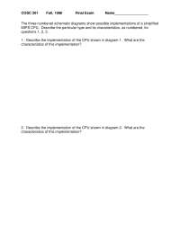 Sample Final Examination - Computer Organization | COSC 201 - Docsity