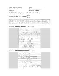 Practice Final Exam Detailed Key - College Algebra | MATH 101 - Docsity