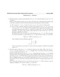 Multivariable Calculus - Assignment 6 Solutions | MATH 212 - Docsity