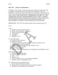 Exam of Liberal Arts Mathematics 1 | MGF 1106 - Docsity