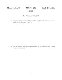 Homework #5 Problems - Numerical Analysis | MATH 435 - Docsity