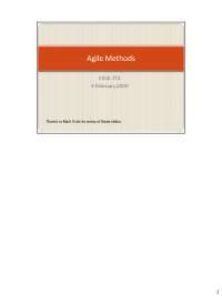 Agile Methods - Software Project Management - Lecture Slides | CSSE 372 - Docsity