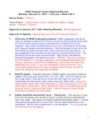 SPED Program Faculty Meeting Minutes - Lecture Notes | EDCS 482 - Docsity