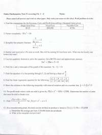 Solutions to Finite Test - Finite Mathematics | MATH 1630 - Docsity
