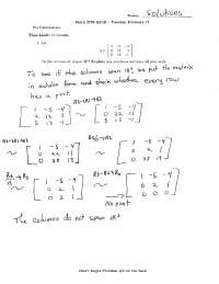 Quiz 2 with Solution - Linear Algebra and Vector Geometry | MATH 2700 ...