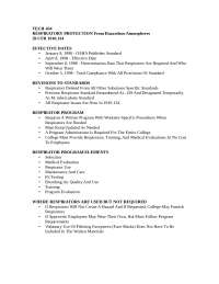 Respiratory Protection from Hazardous Atmospheres 29 CFR 1910.134 ...