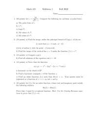5 Problems on Complex Variables - Midterm Exam | MATH 421 - Docsity