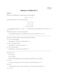 Solutions for Problem Set 1 - Introduction to Mathematical Proof | MATH ...