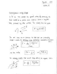 Handwritten Notes on Electrodynamics-Moving Charges | PHYS 311 | Study ...