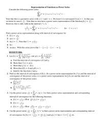 Representation of Functions as Power Series - Calculus II | MATH 1920 - Docsity