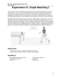The Graph Matching in the Fundamentals of Physics I | PHY 101 - Docsity