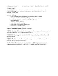 Introduction to Logic - Exam Format | PHI 1306 - Docsity